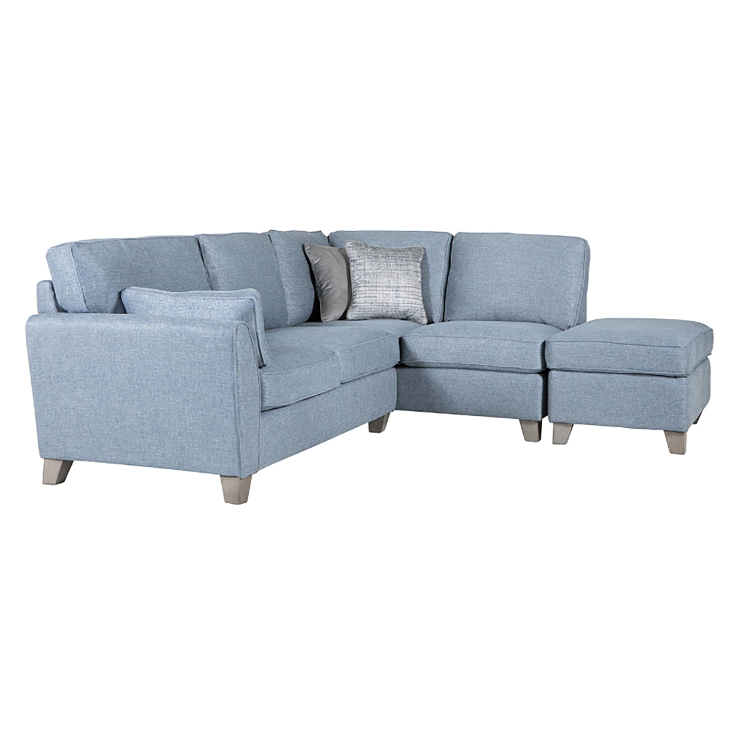 Cantrell Corner Sofa Blue RHF | Shop Sofas for Corner with Ottomans - Foy and Company