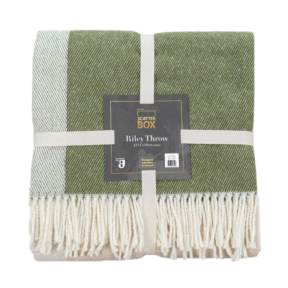 Scatterbox Riley Throw Green | Sofa Throws | Blankets & Fleeces - Foy ...