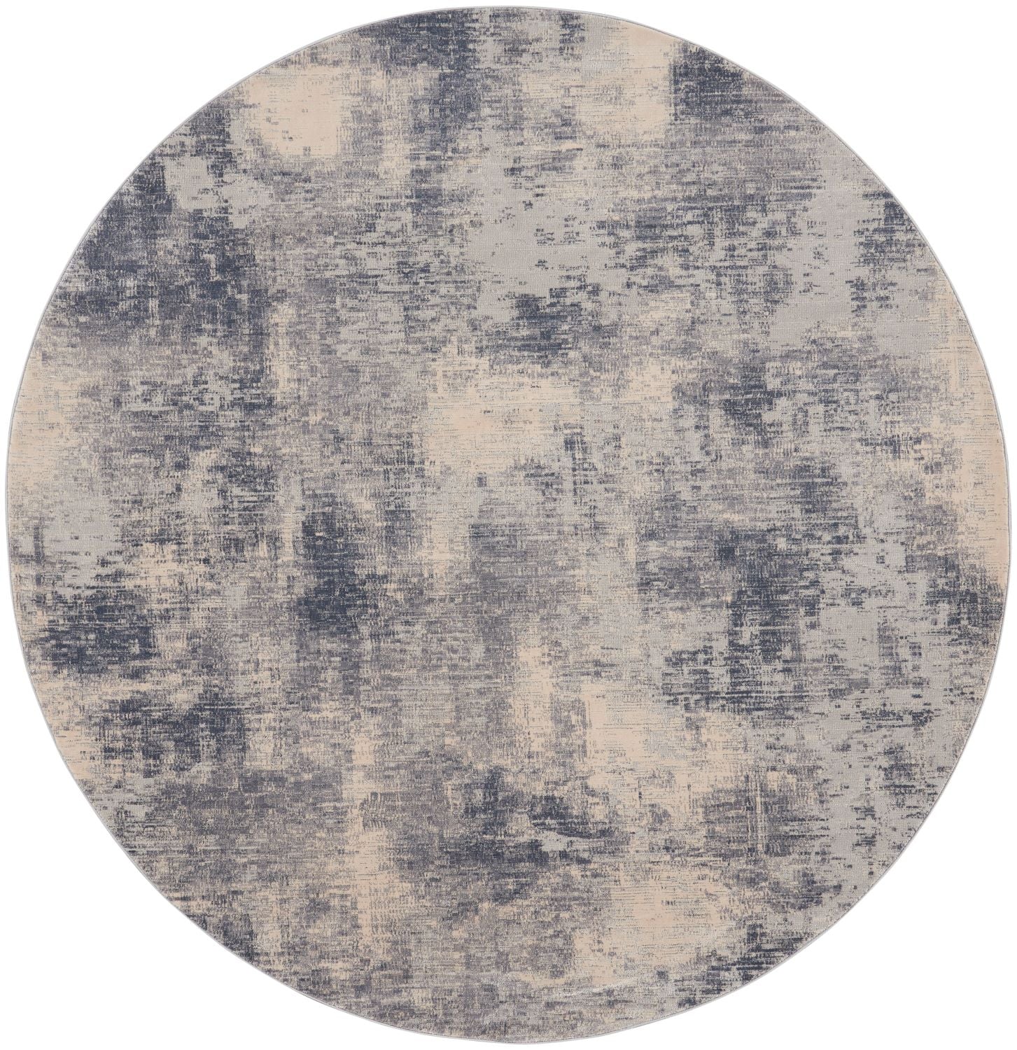Nourison Rustic Textures Rug 02 Blue Ivory Round | Foys.ie - Foy and ...
