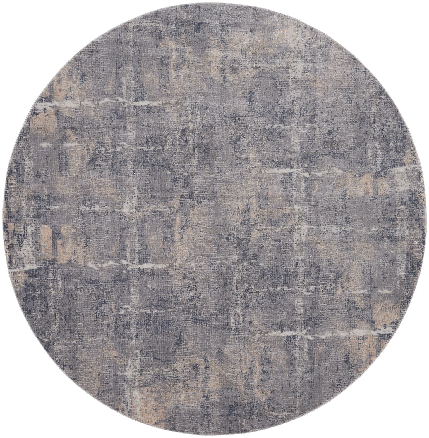 Nourison Rustic Textures Rug 06 Grey Beige Round | Rugs | Foys.ie - Foy ...
