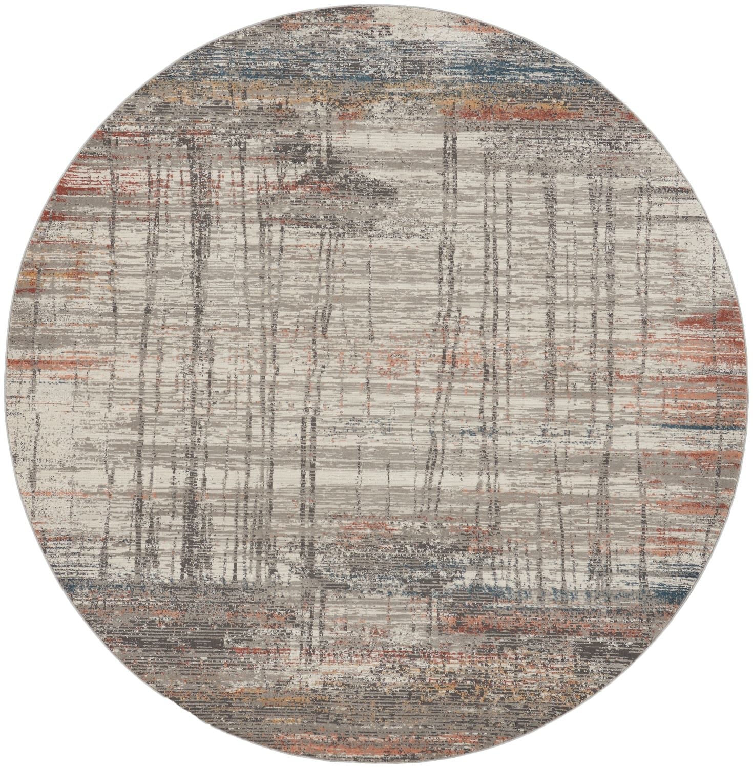 Nourison Rustic Textures Rug 12 Grey Multi Round | Foys.ie - Foy and ...