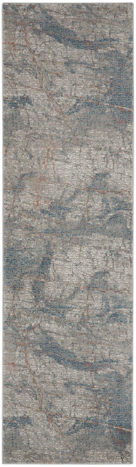 Nourison Rustic Textures Rug 15 Light Grey Blue - Runner - Foy and Company