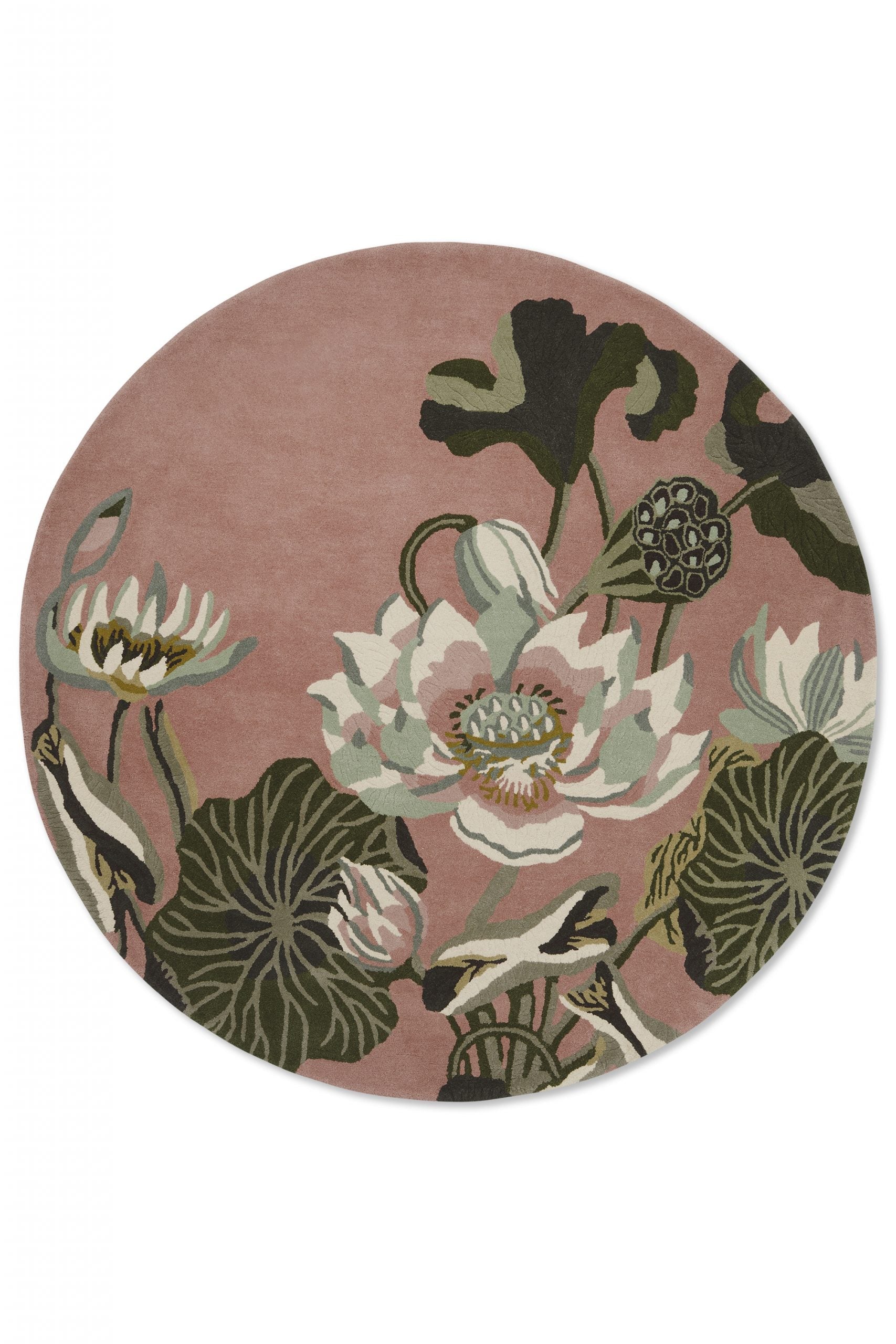 Wedgwood Waterlily Rug Dusty Rose Round | Rugs | Foys.ie - Foy and Company