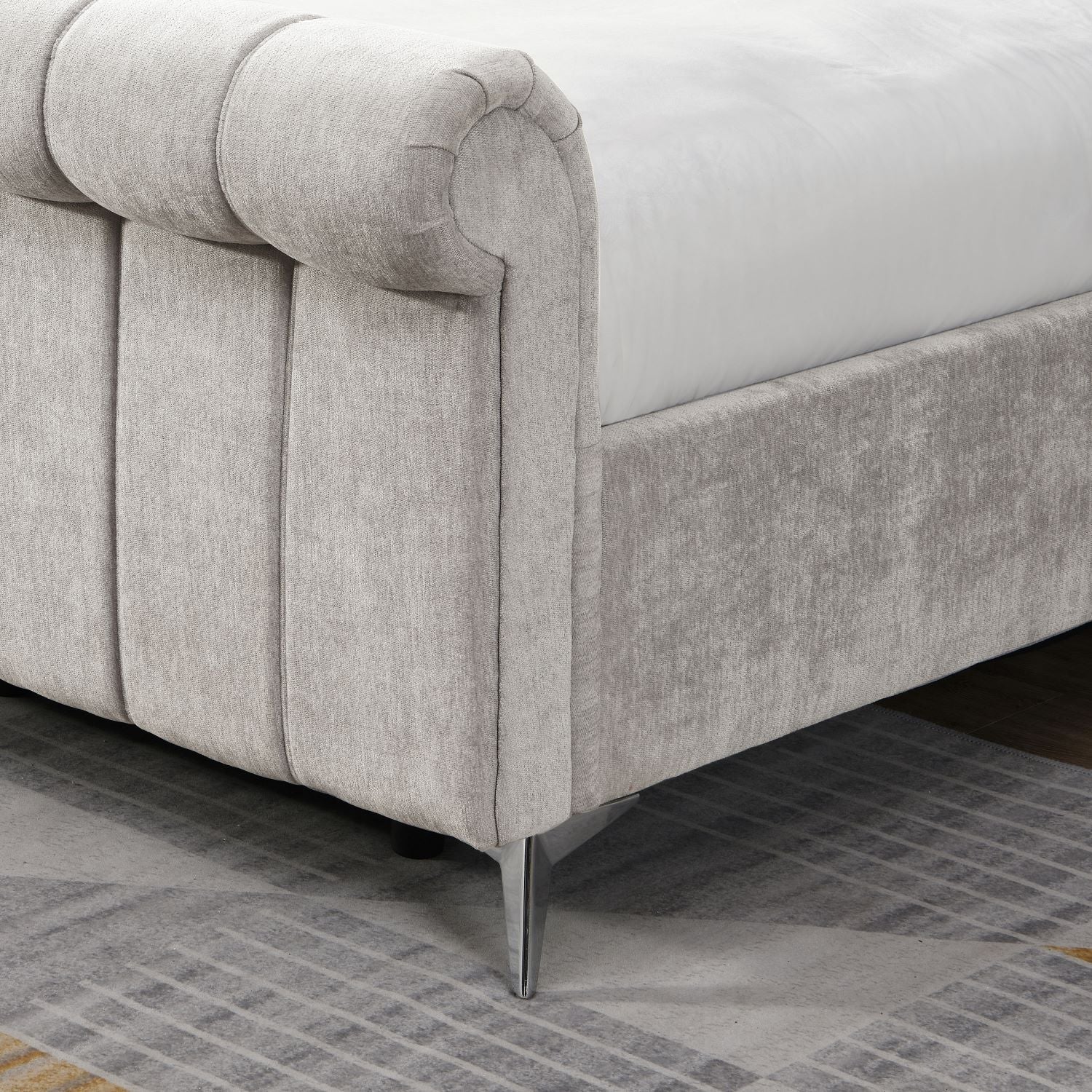 Kyle King Size Bed with Storage Beige |King Size Bed Frame - Foy and ...