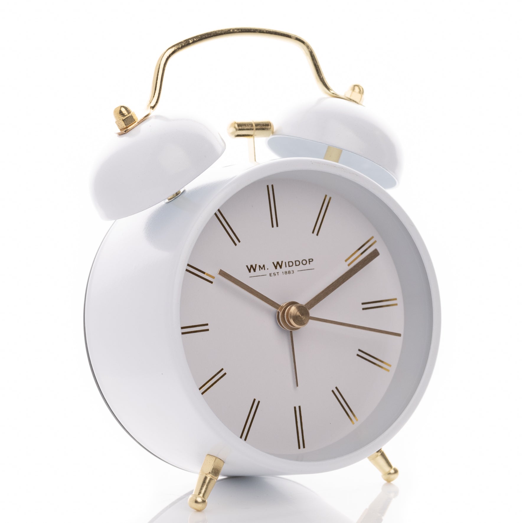 Double Bell Alarm Clock Baton Dial White - Default Title - Foy and Company