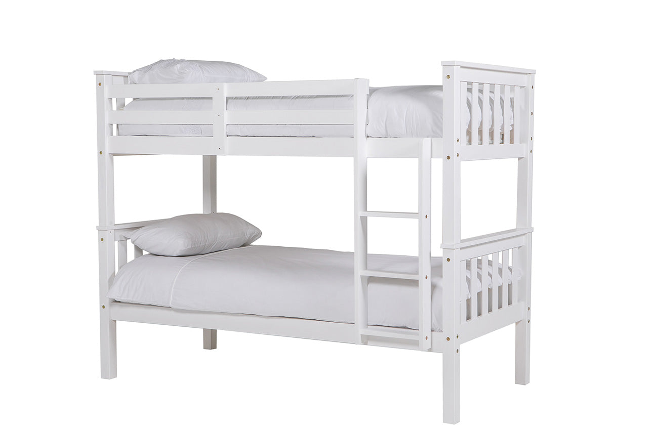 Bronson Single Bunk Bed 3' & 3' White | Shop Bunk Beds Online Ireland ...