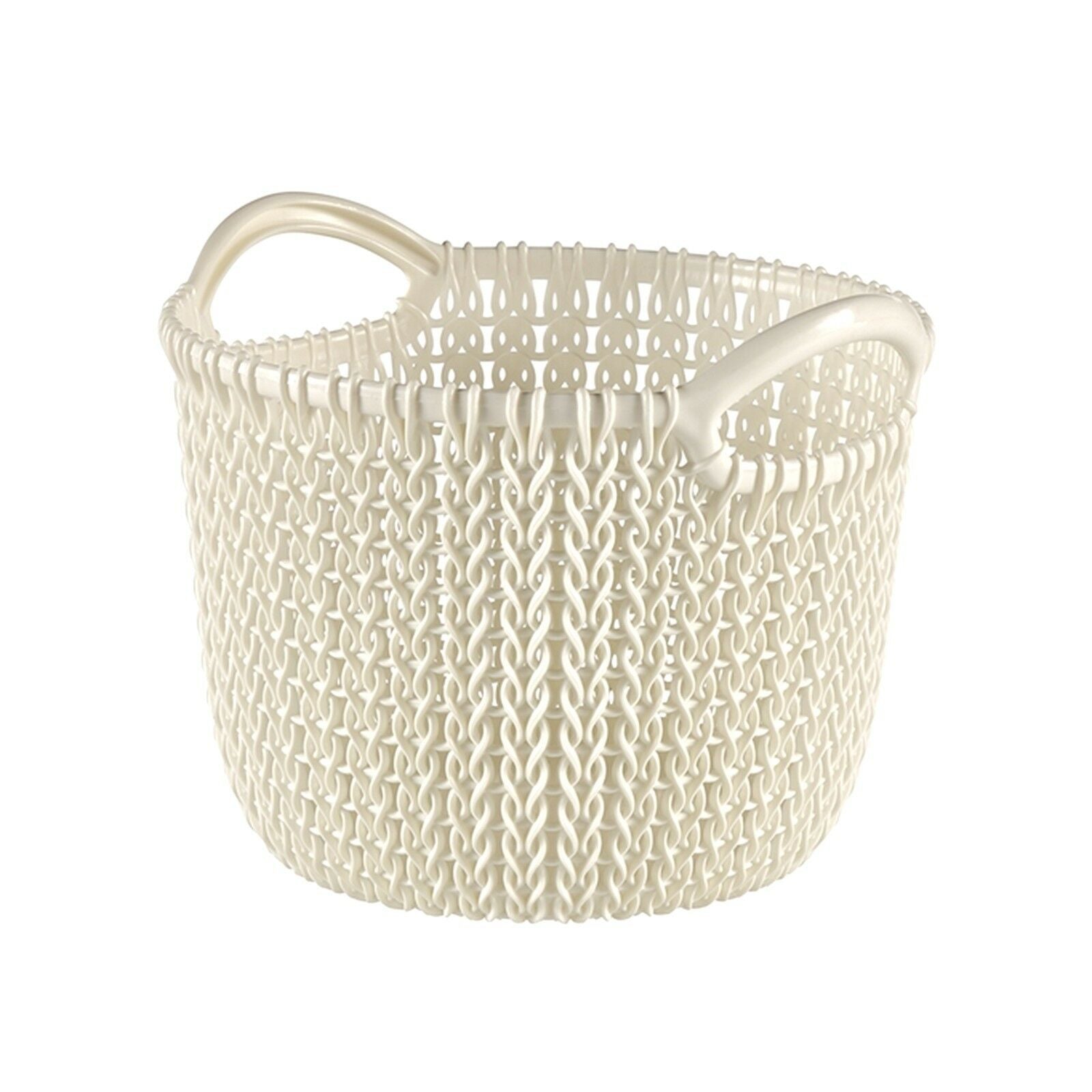 Curver Knit Round Storage Basket Oasis White - Foy and Company