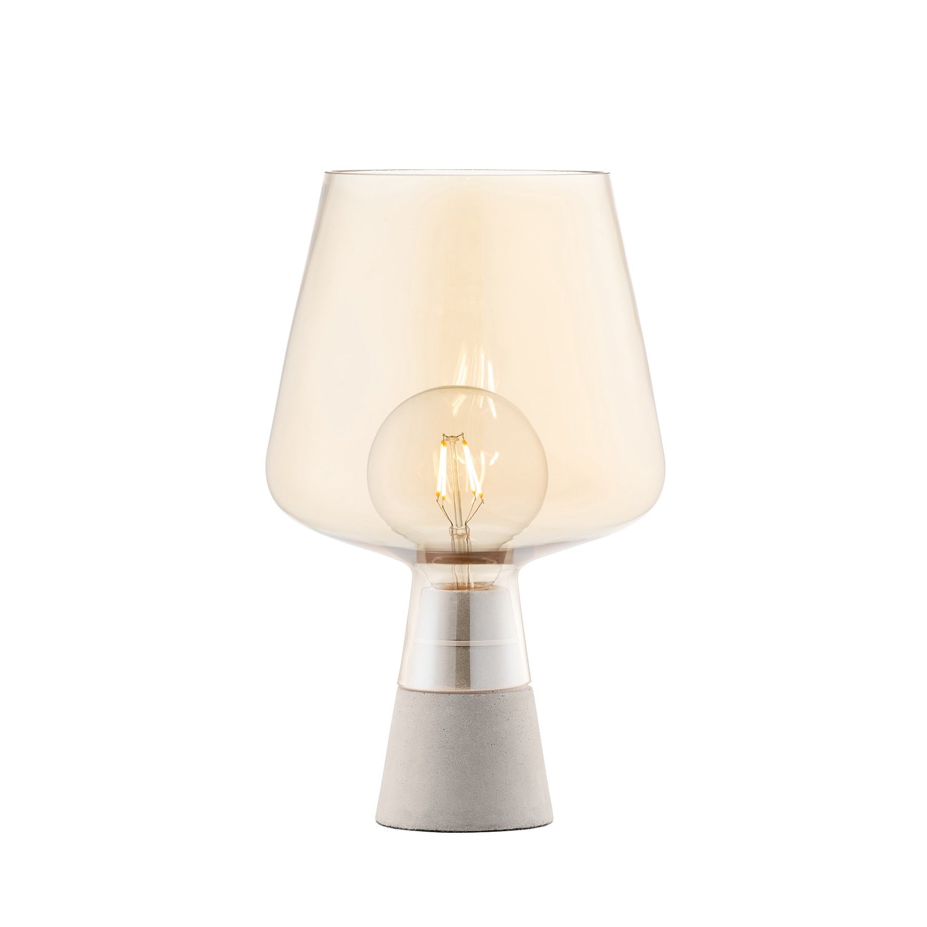 Large Glass Table Lamp Amber - Foy and Company