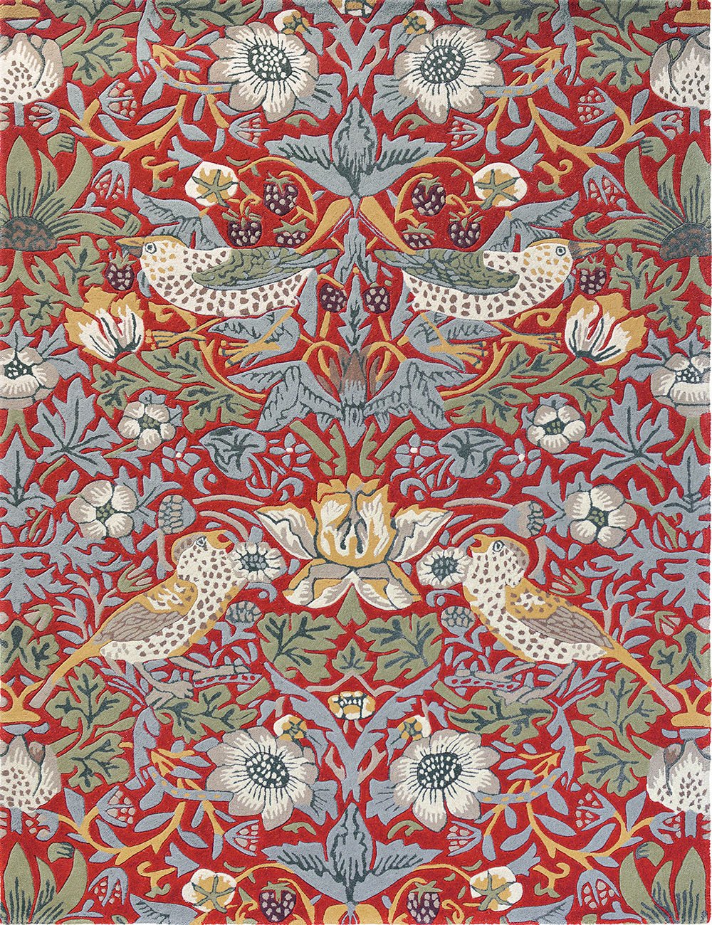 Morris & Co Strawberry Thief Rug Crimson | Rugs | Foys.ie - Foy and Company
