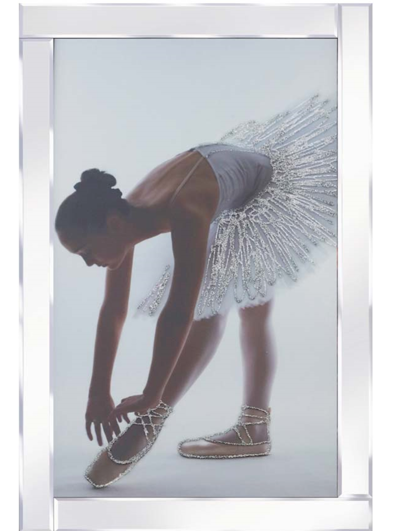 Silver Glitter Ballerina Mirrored Frame - Foy and Company