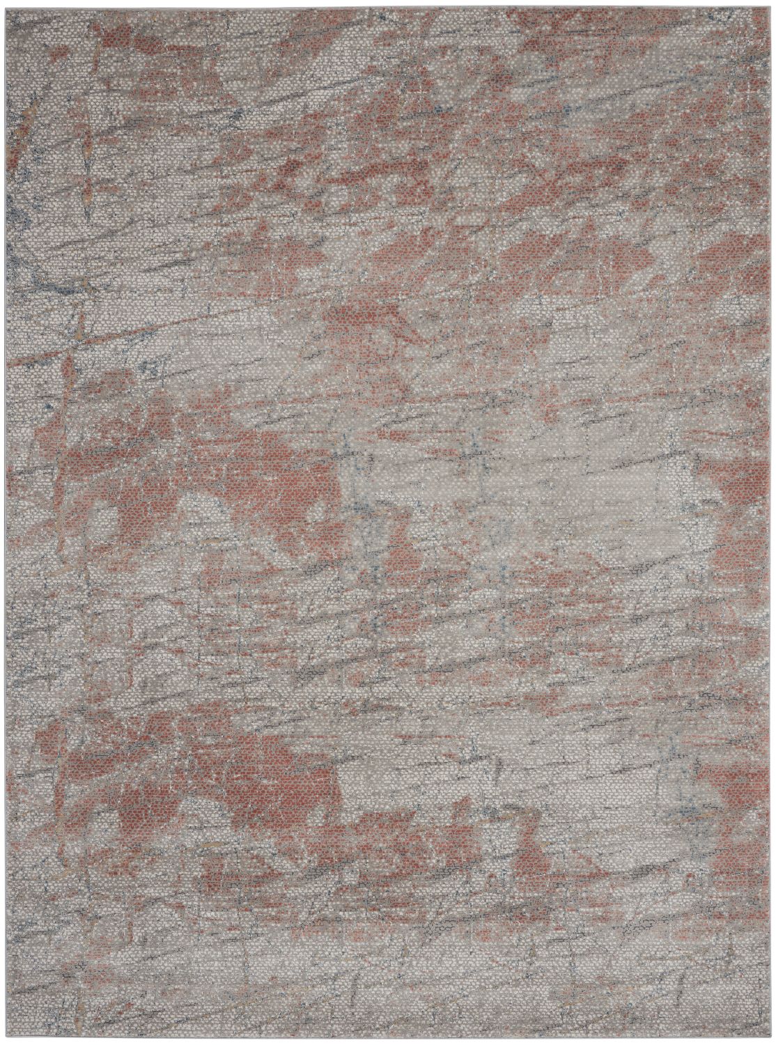 Nourison Rustic Textures Rug 15 Light Grey Rust | Foys.ie - Foy and Company