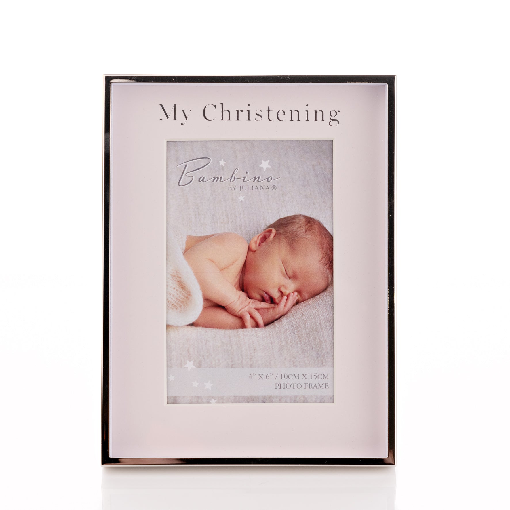 Silver Colour 4 X 6 Photo Frame Christening DayPink - Foy and Company