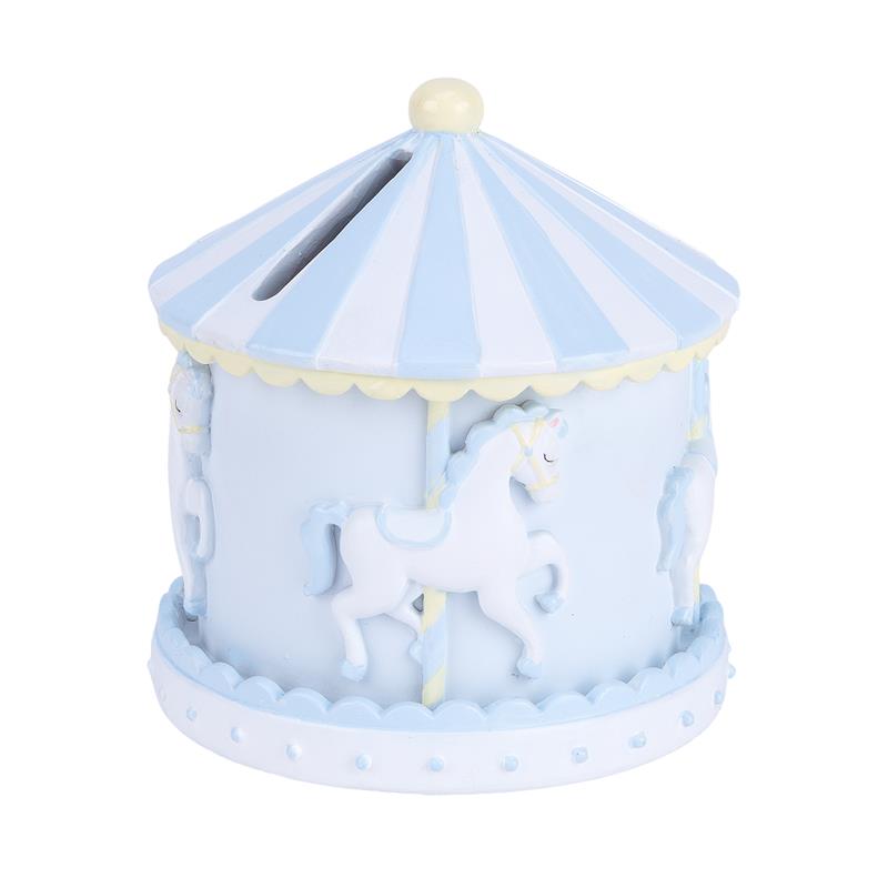 Celebrations Hello Baby Carousel Money Box Blue - Foy and Company