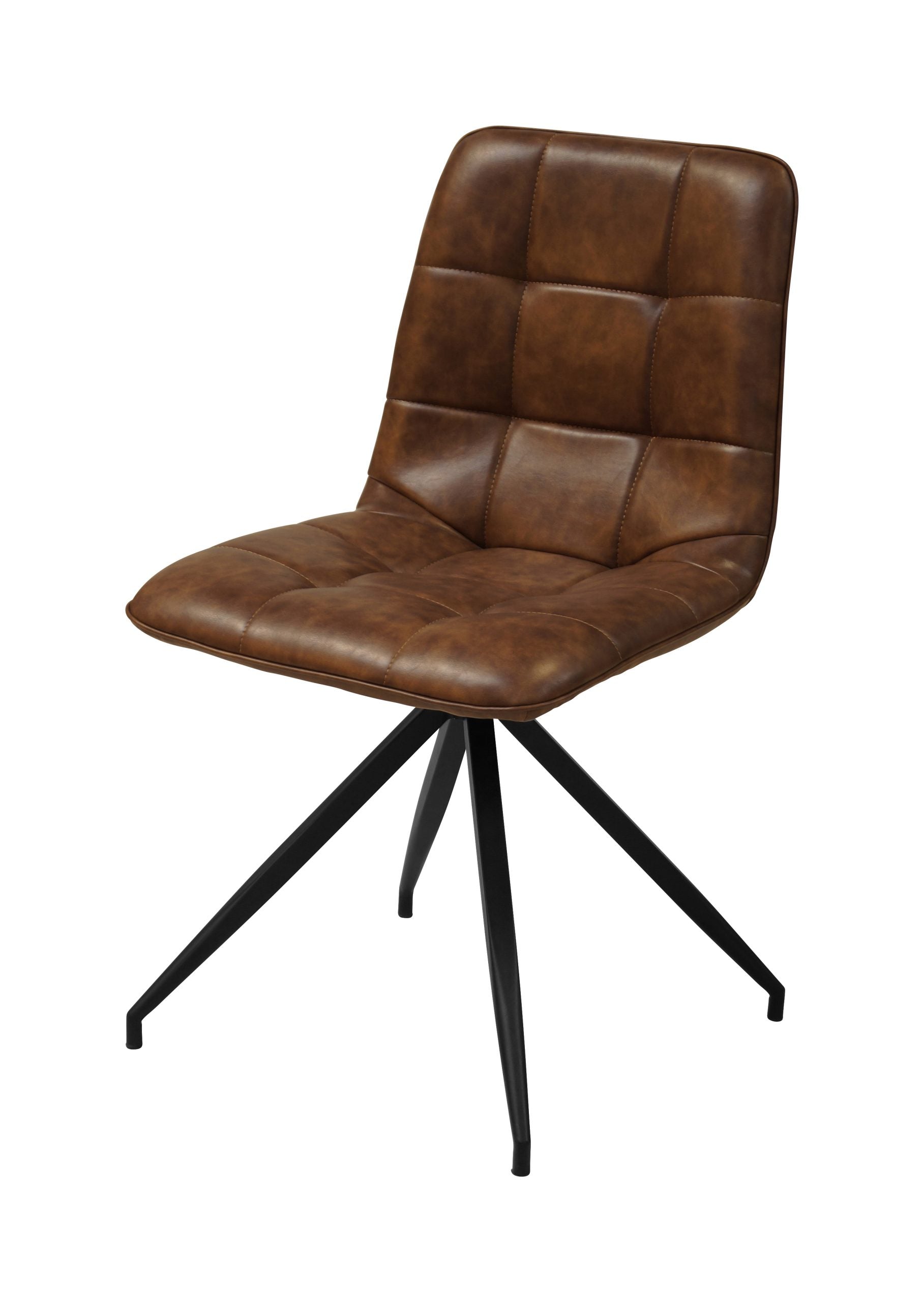 Capone Chair with Brown PULeather - Foy and Company